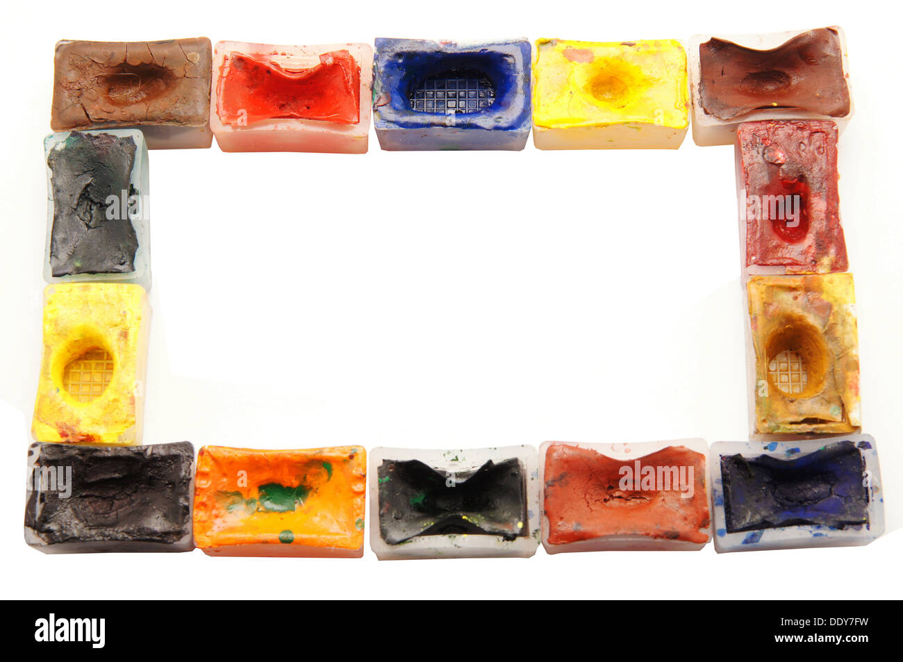 Frame. Color tubes with a paint on a white background Stock Photo - Alamy