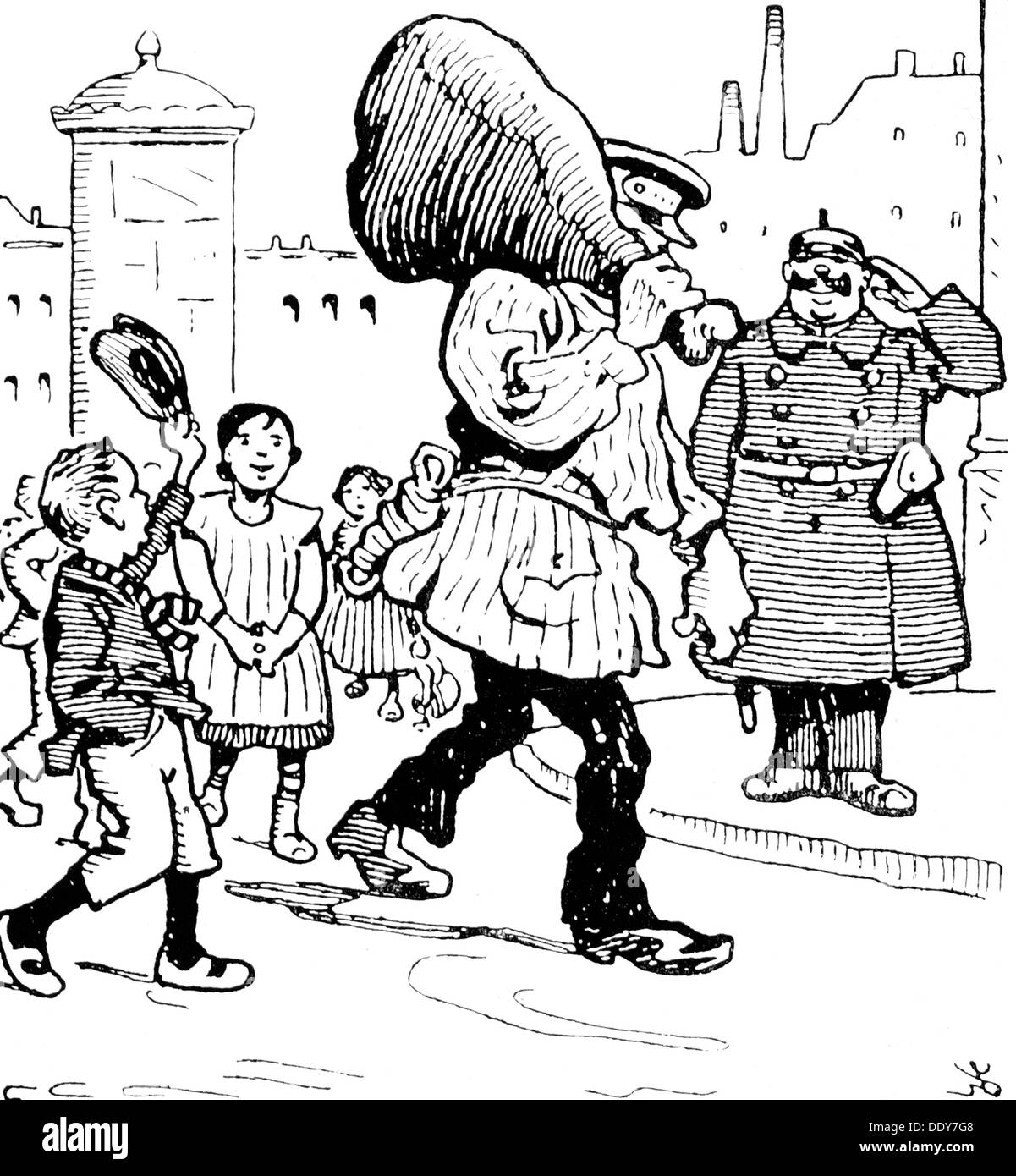 First World War / WWI, Germany, caricature, "The sensation on the ...