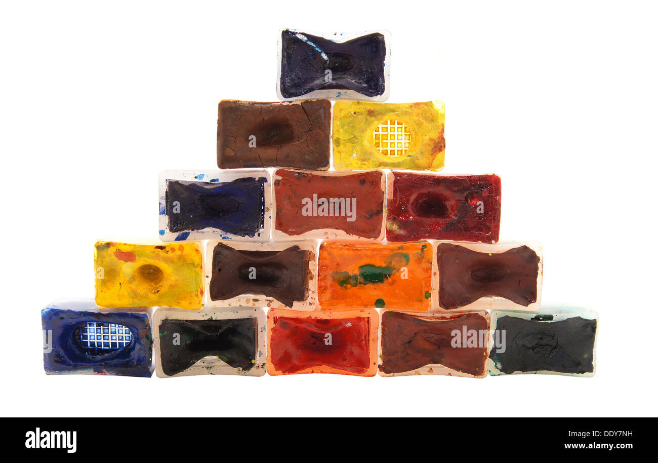 Color tubes with a paint on a white background Stock Photo - Alamy