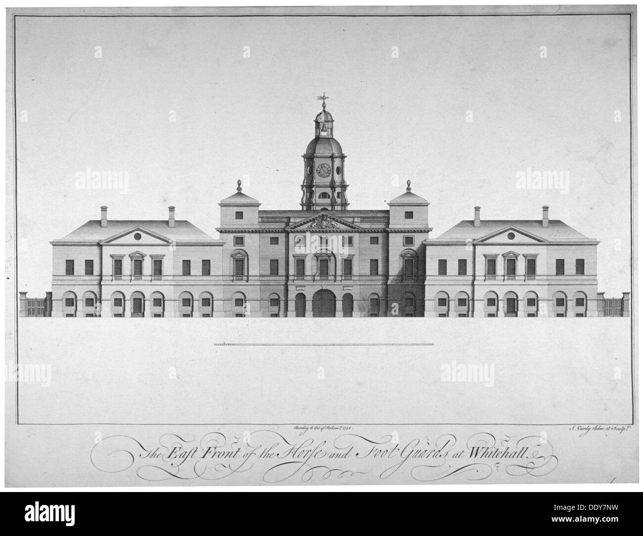 Elevation of the east front of Horse Guards, Westminster, London, 1752 ...