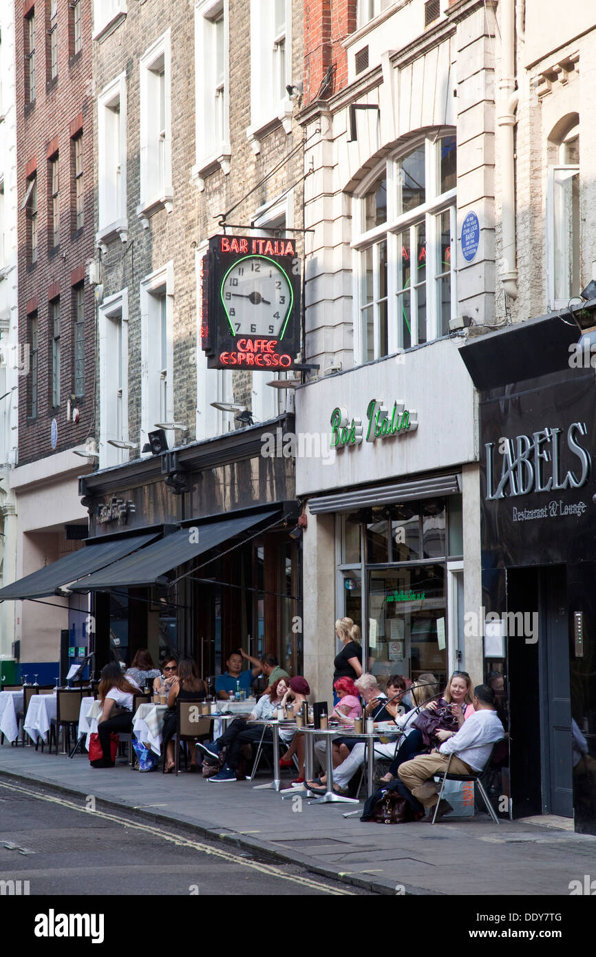 People Sitting Outside Bar Italia, Frith Street, Soho, London Stock ...