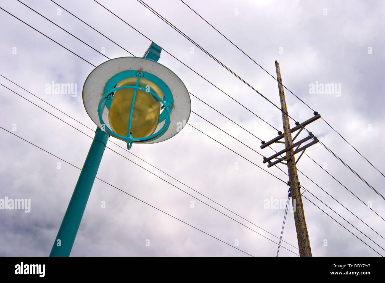 Telephone pole with a streetlight hi-res stock photography and images ...