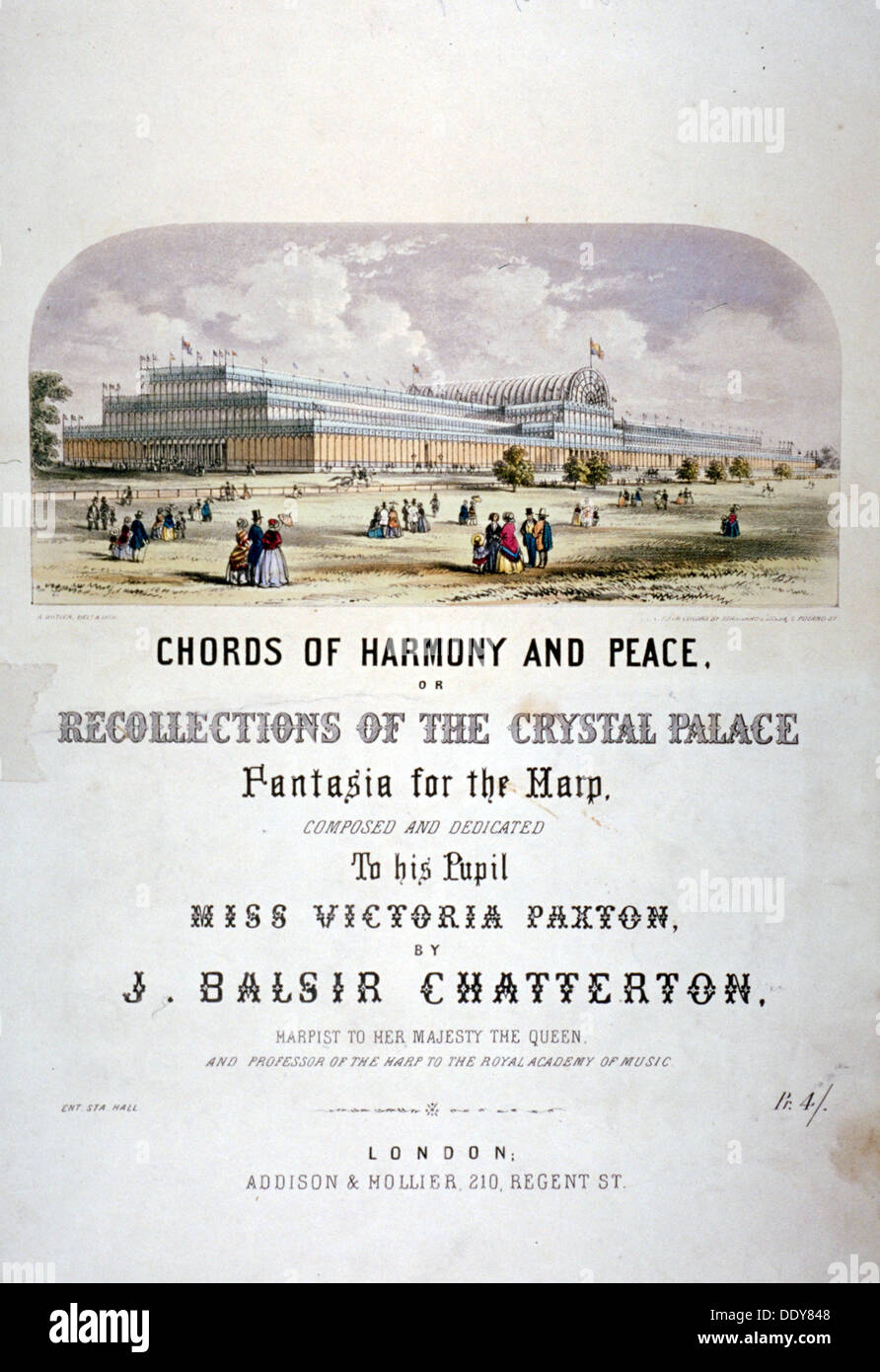 Cover of 'Chords of harmony and peace' composed by JB Chatterton, c1851 ...