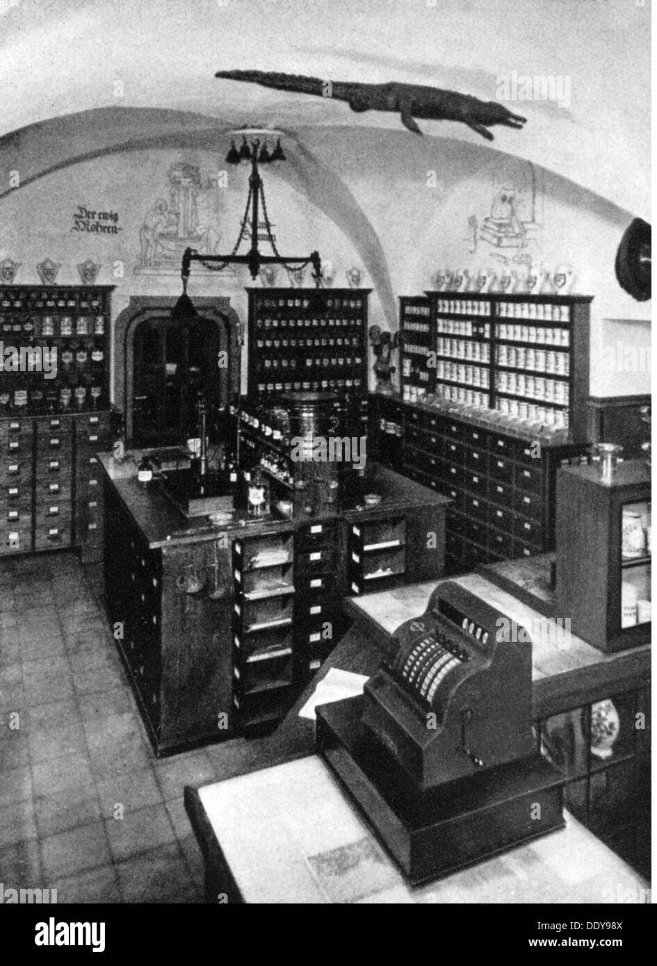 19th century drug store Black and White Stock Photos & Images - Alamy