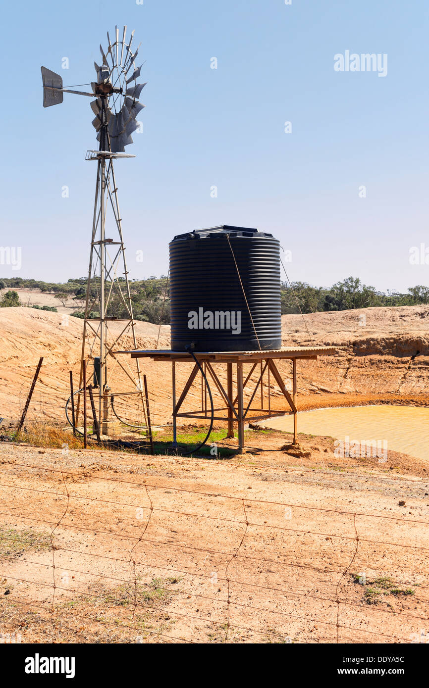 Southern Cross windmill water tank and dam , New Norcia Western ...