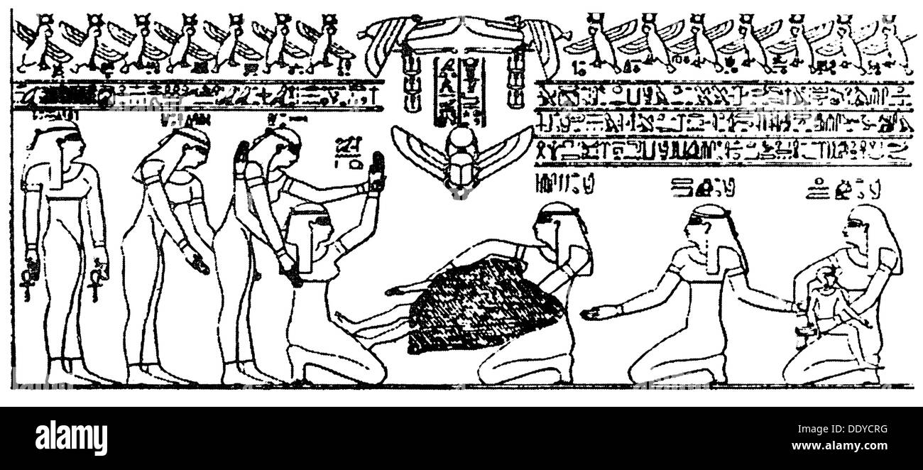 medicine, birth / gynecology, midwife aiding parturient, after relief ...