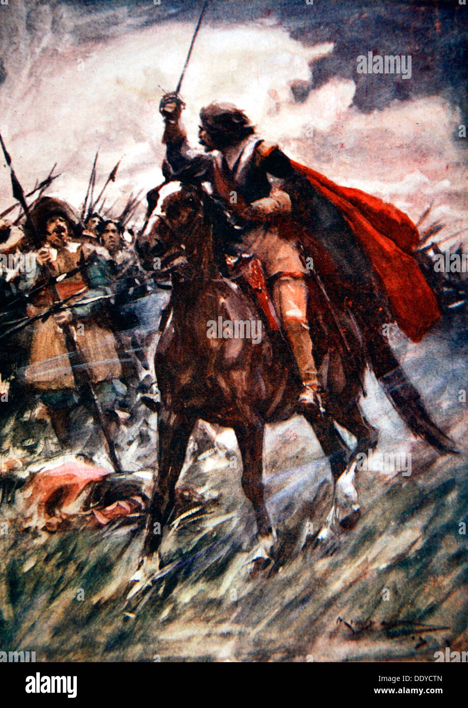 Albrecht von Wallenstein at the Battle of Lutzen, 1632 (1913). Artist ...