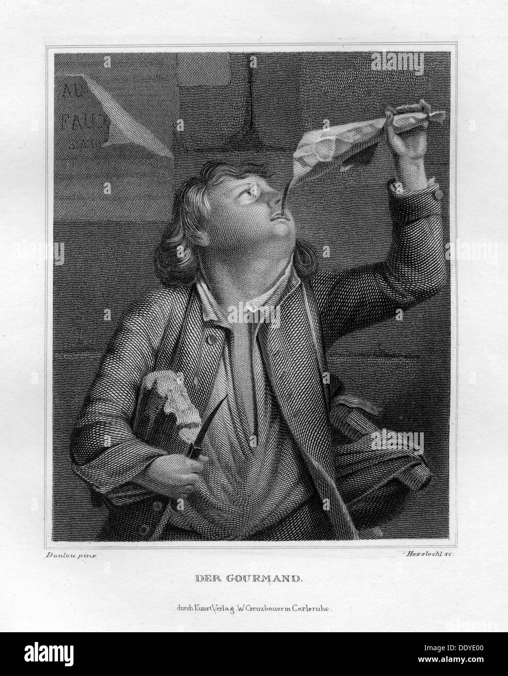 Gluttony engraving Cut Out Stock Images & Pictures - Alamy