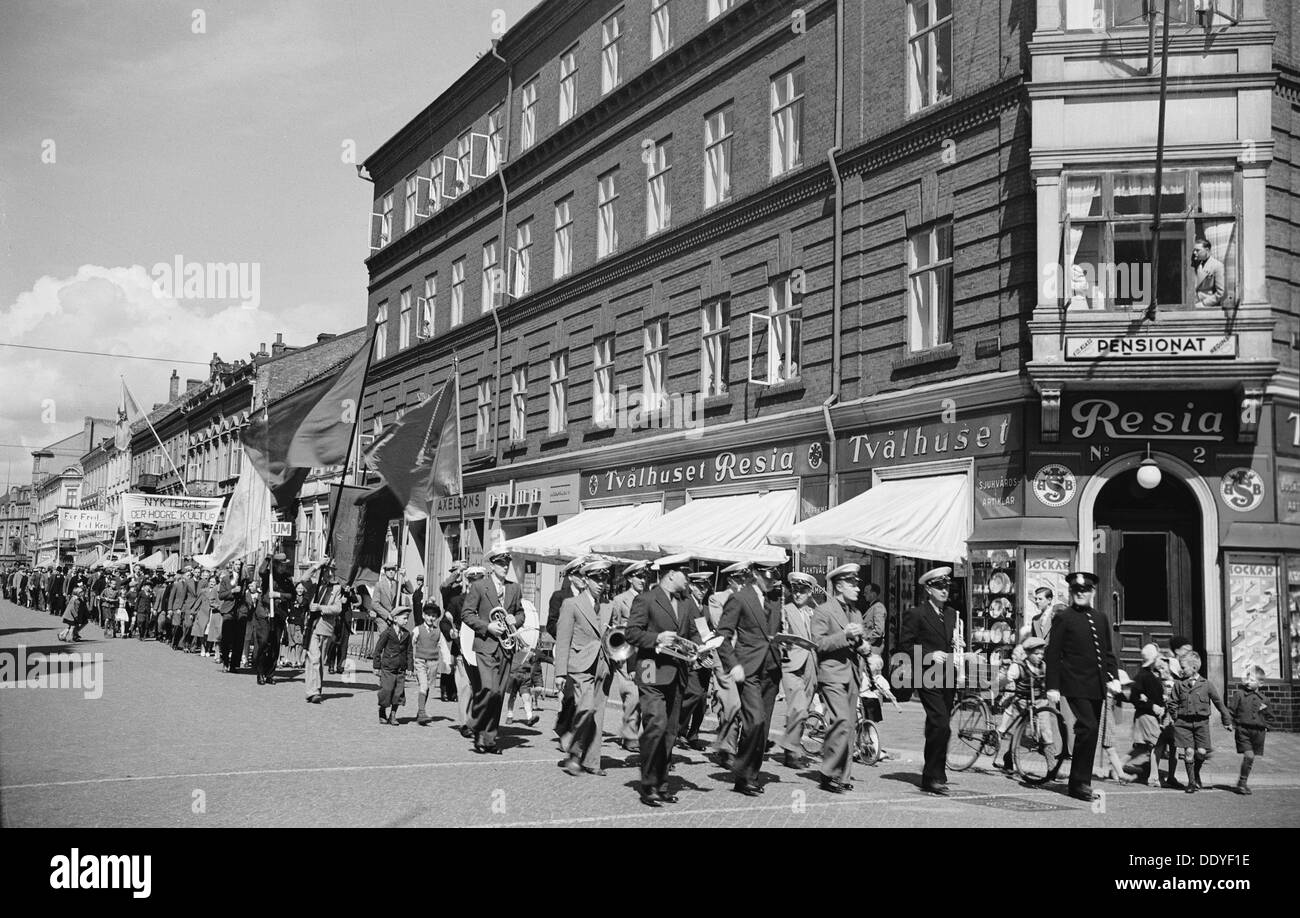 May Day demonstration, Landskrona, Sweden, 1935. Artist: Unknown Stock ...