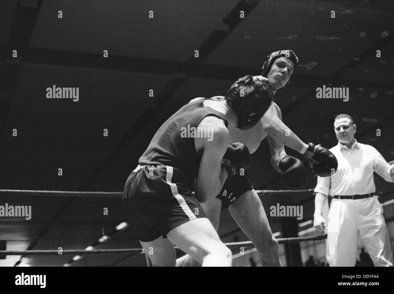 Boxing match in Landskrona Sports Hall, Sweden, 1967. Artist: Unknown ...