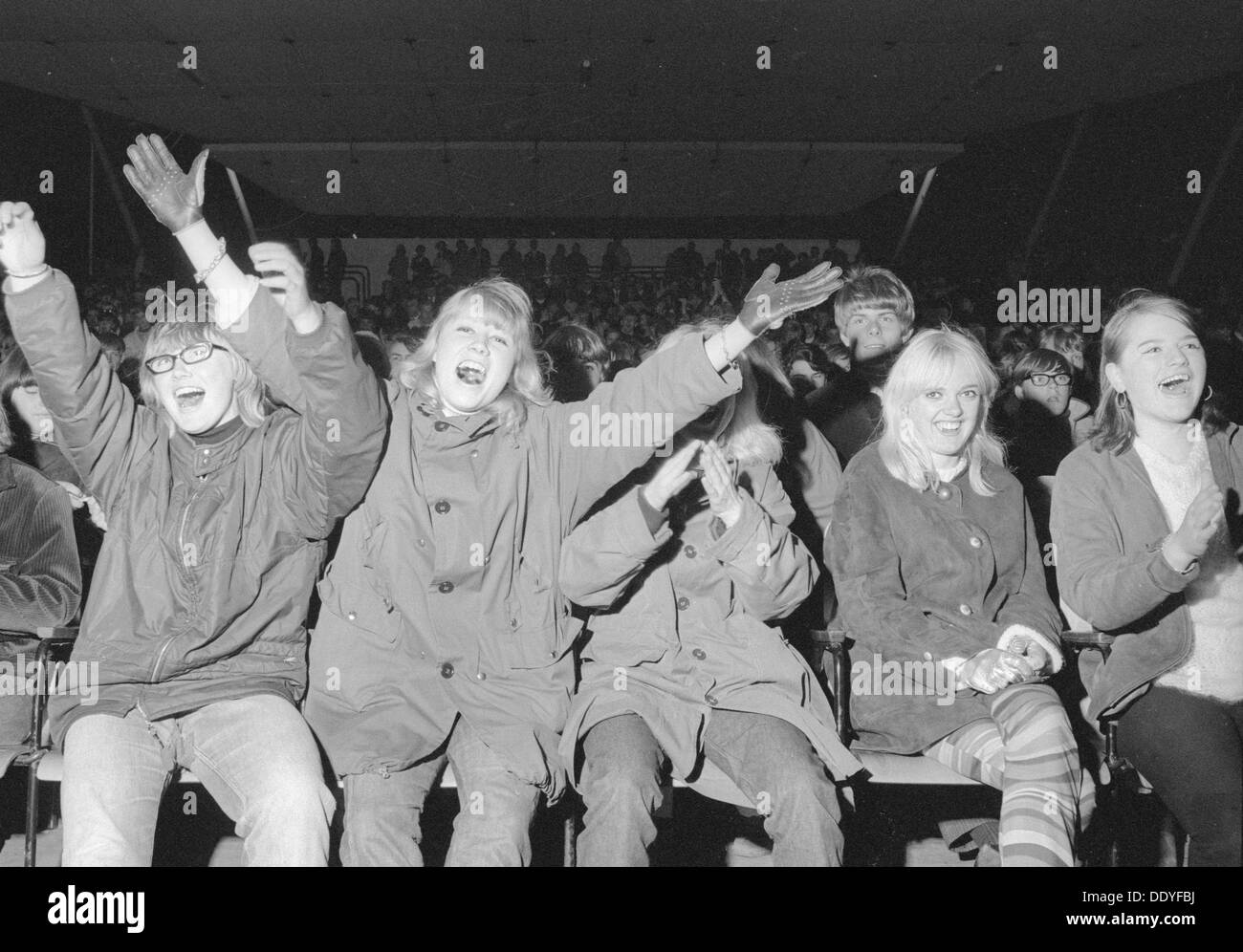 Enthusiastic fans at a pop concert, Landskrona, Sweden, 1967. Artist ...