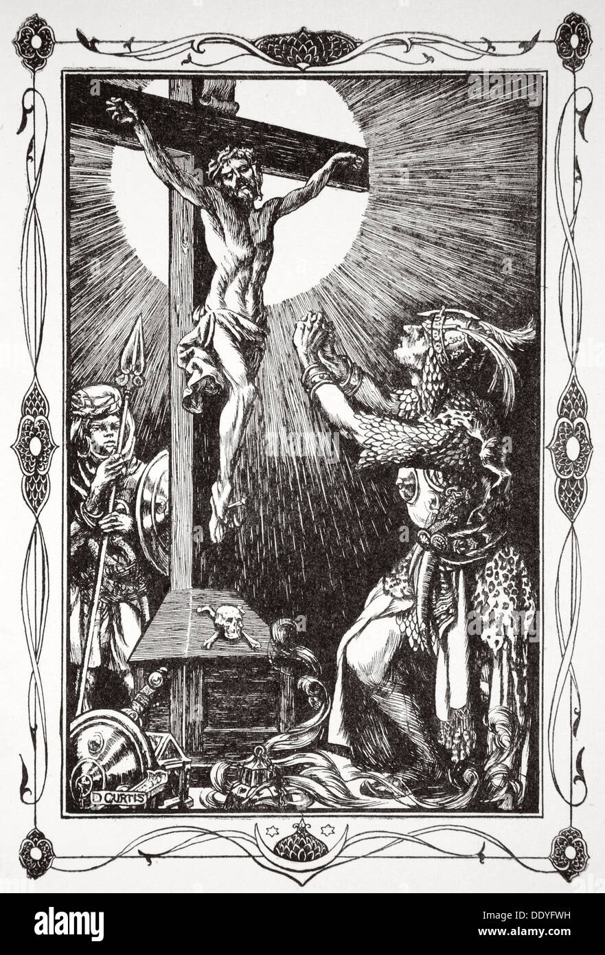 'The conversion of Sir Palamides', 1905. Artist: Dora Curtis Stock ...