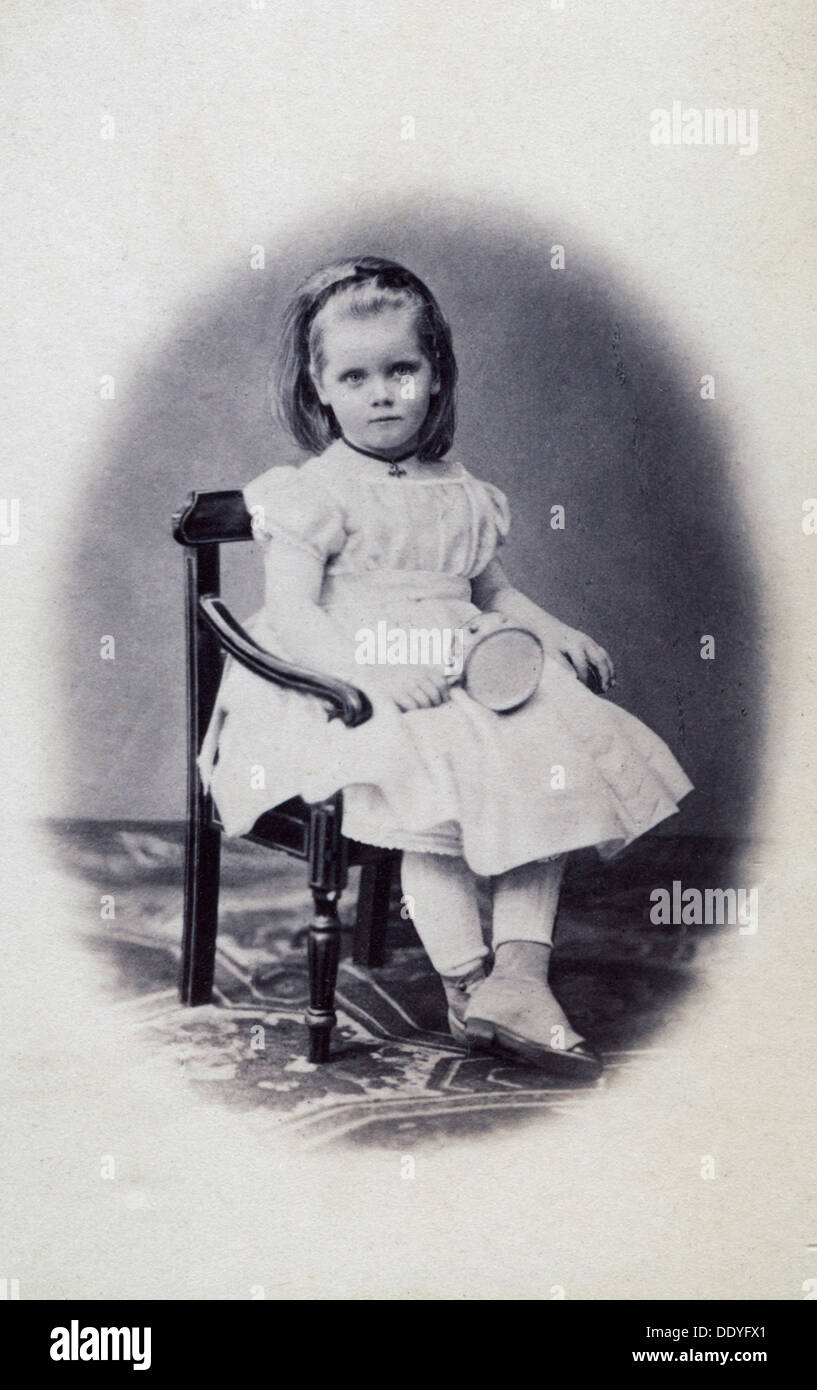 Studio portrait of a 4 year old girl, 1869. Artist: Unknown Stock Photo ...