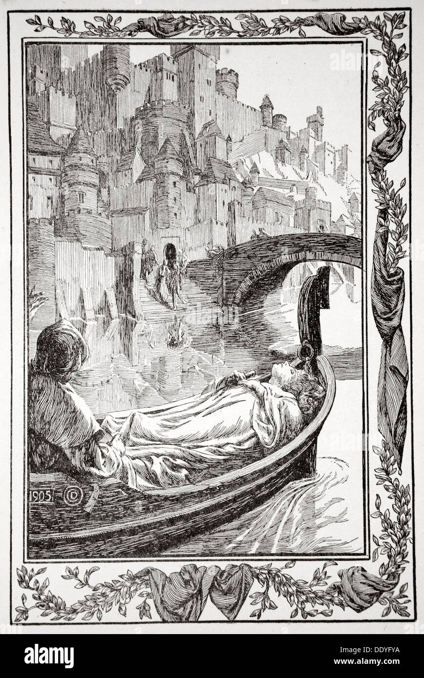 'The Barge floated down the River', 1905. Artist: Dora Curtis Stock ...