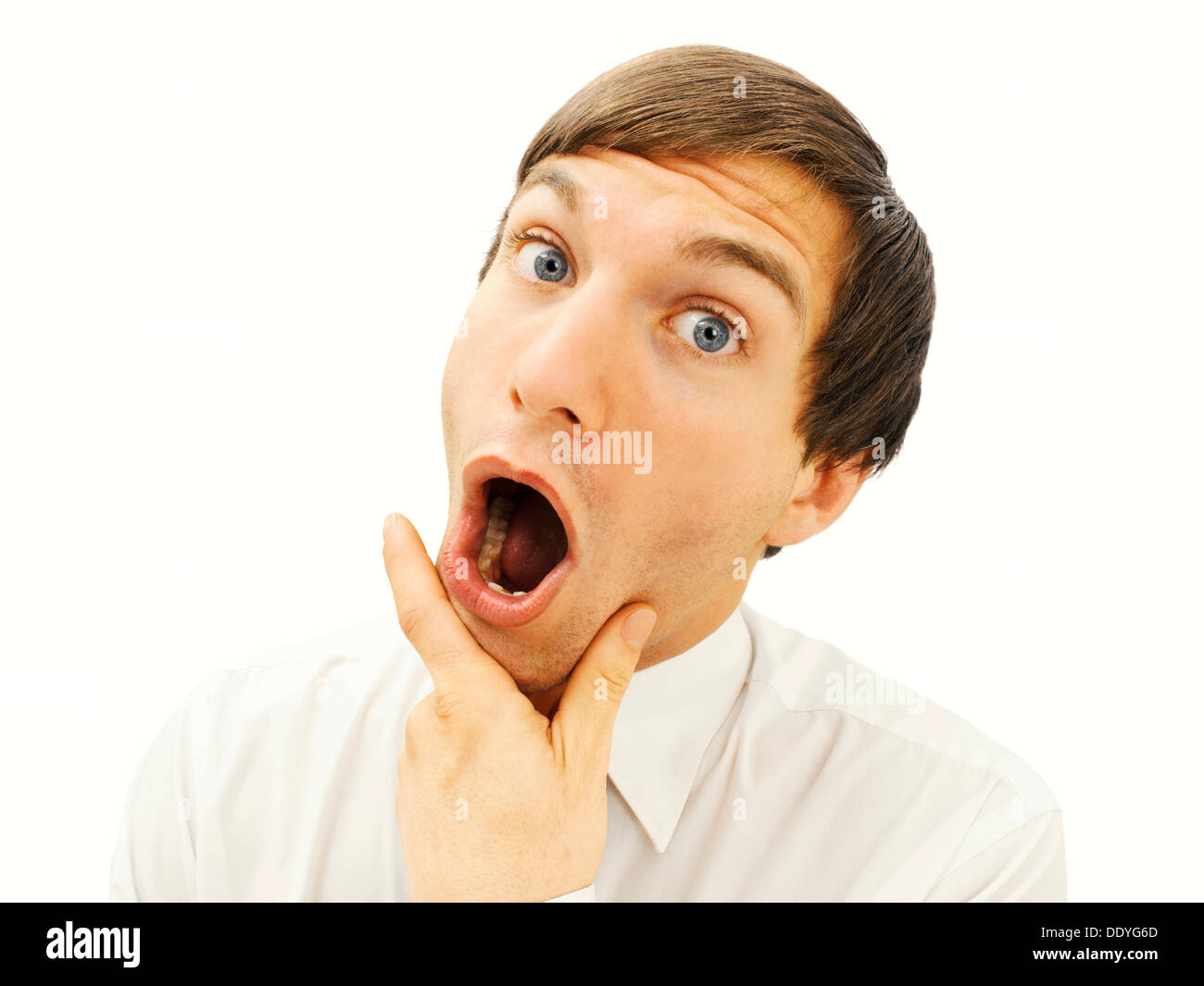 Businessman with an amazed face, pensive, portrait Stock Photo - Alamy
