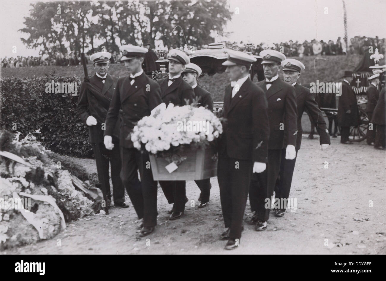 Funeral of Captain Liljeberg and Nils Uttergård, Sweden, 1932. Artist ...