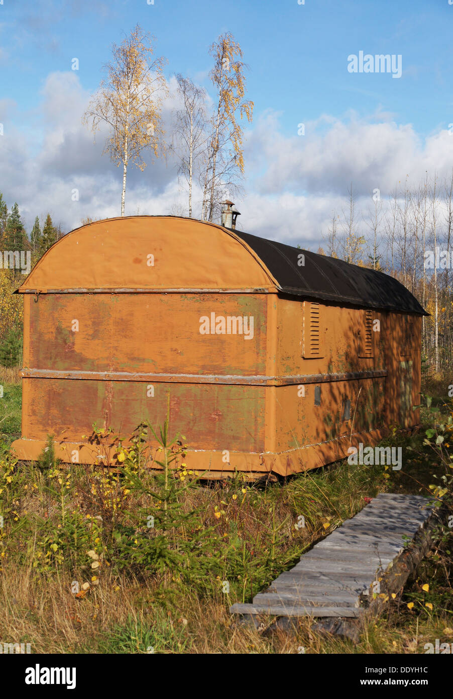 trailer house in forest Stock Photo - Alamy