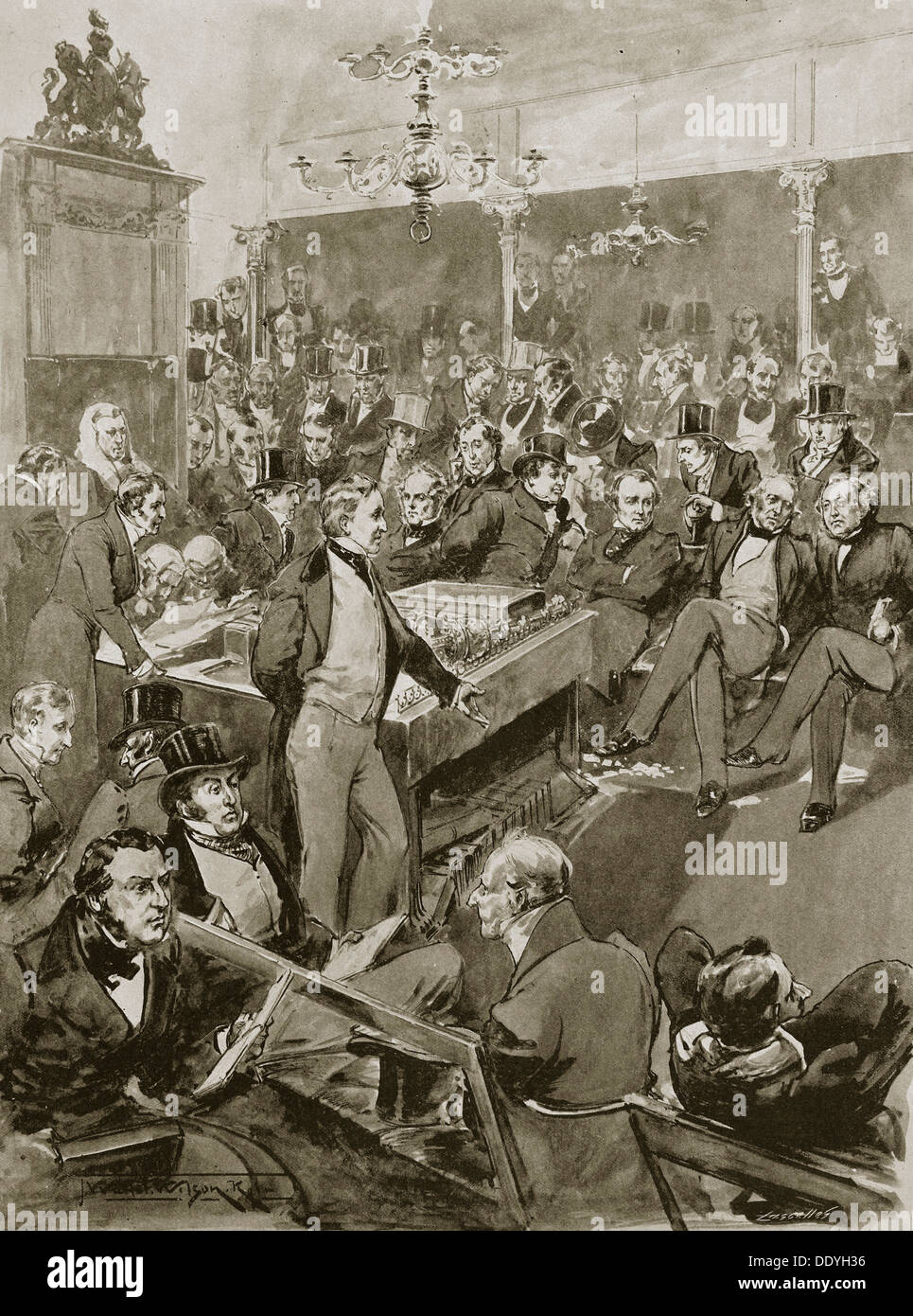 Scene in the House of Commons, London, 22 January 1846 (1901). Artist ...