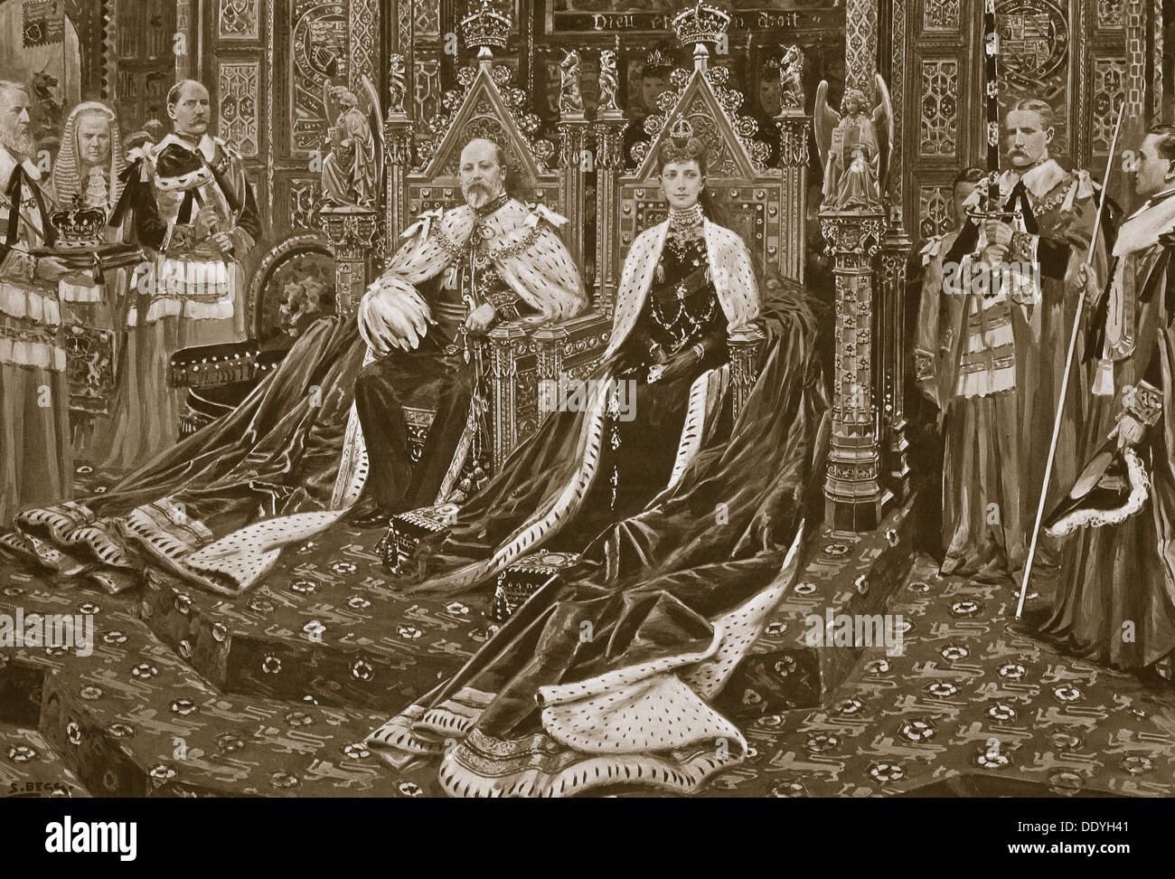 King Edward VII at the opening of his first Parliament, London, 14 ...