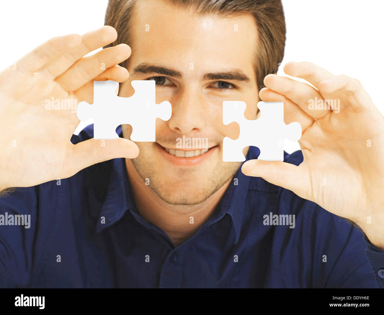 Portrait businessman holding two hi-res stock photography and images ...