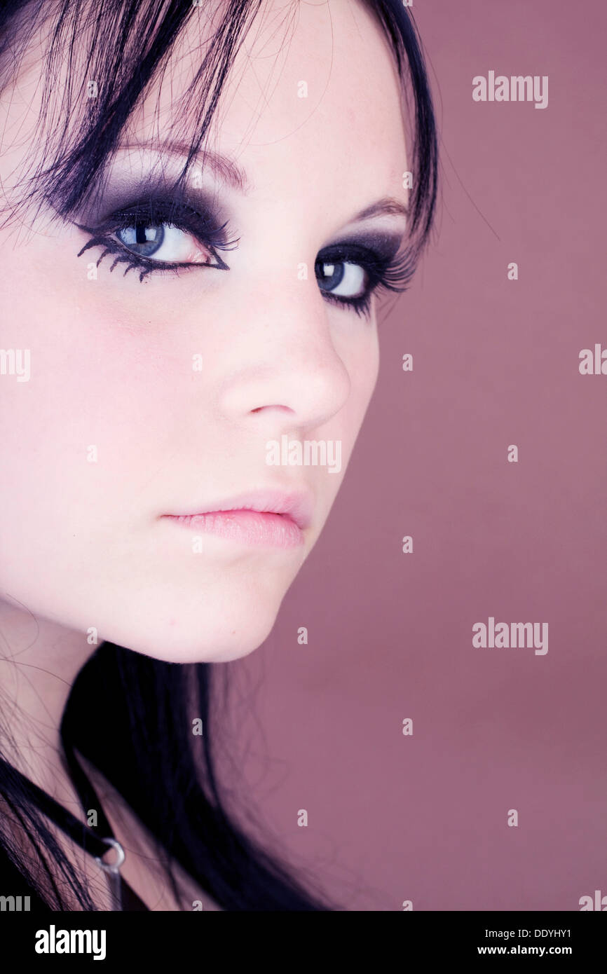 Woman, gothic, face, serious Stock Photo - Alamy