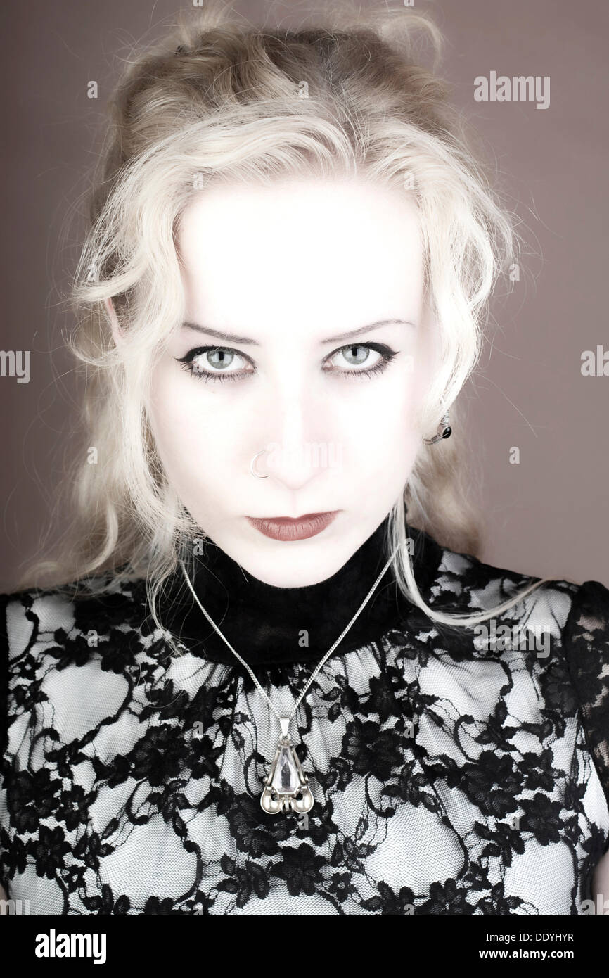 Woman, gothic style, face Stock Photo - Alamy