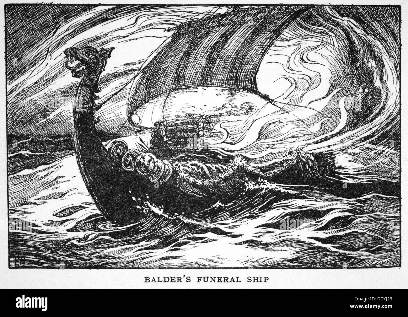 'Balder's Funeral Ship', 1925. Artist: Unknown Stock Photo - Alamy