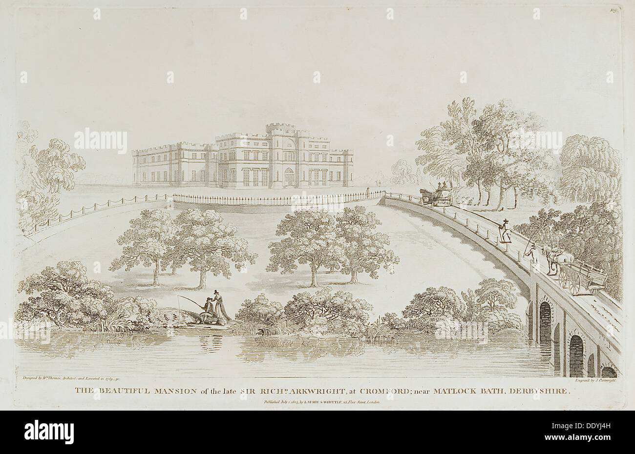 Willersley Castle, Cromford, Derbyshire, 1805. Artist: J Cartwright ...