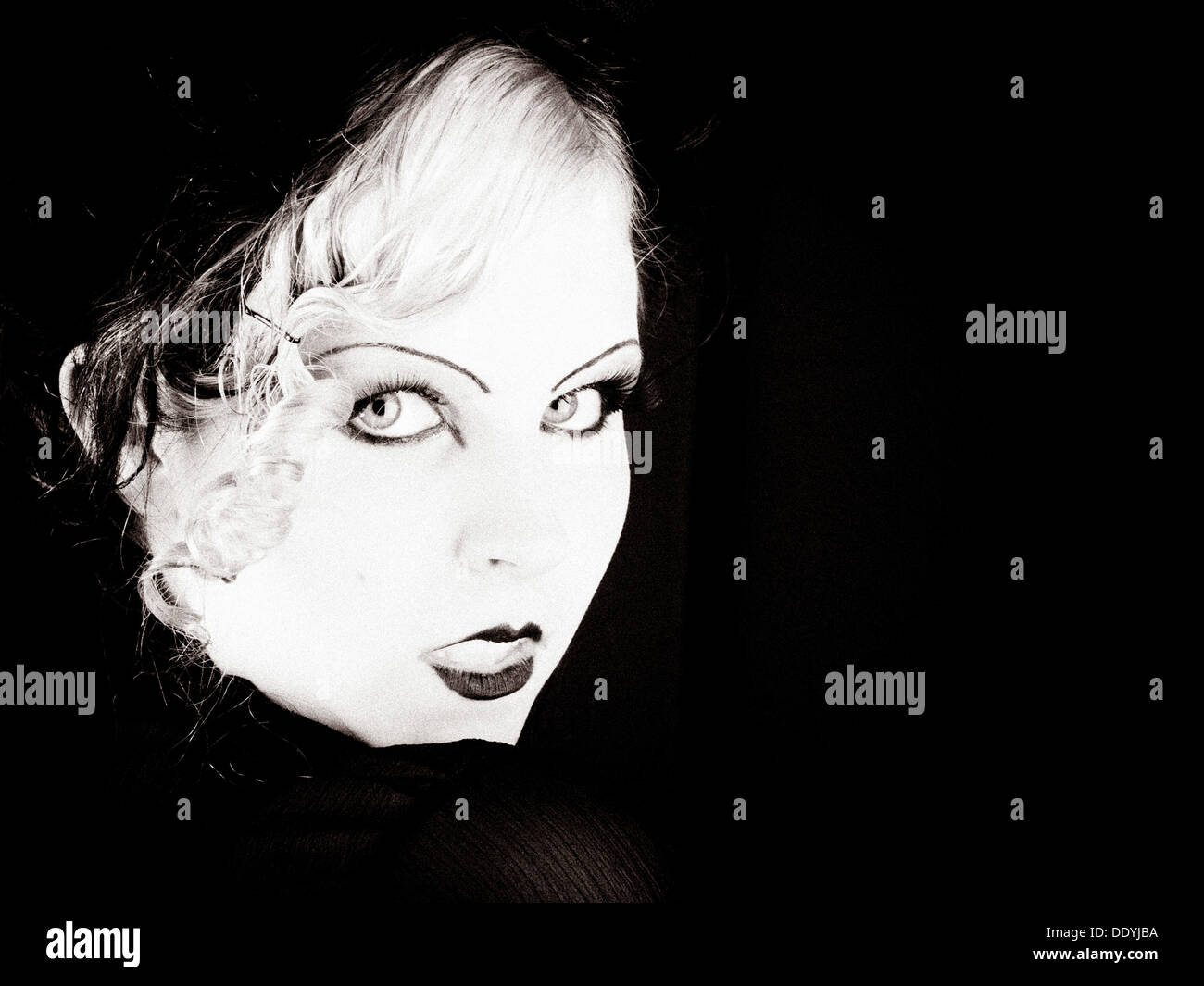 Woman, Gothic, face, retro, serious Stock Photo - Alamy