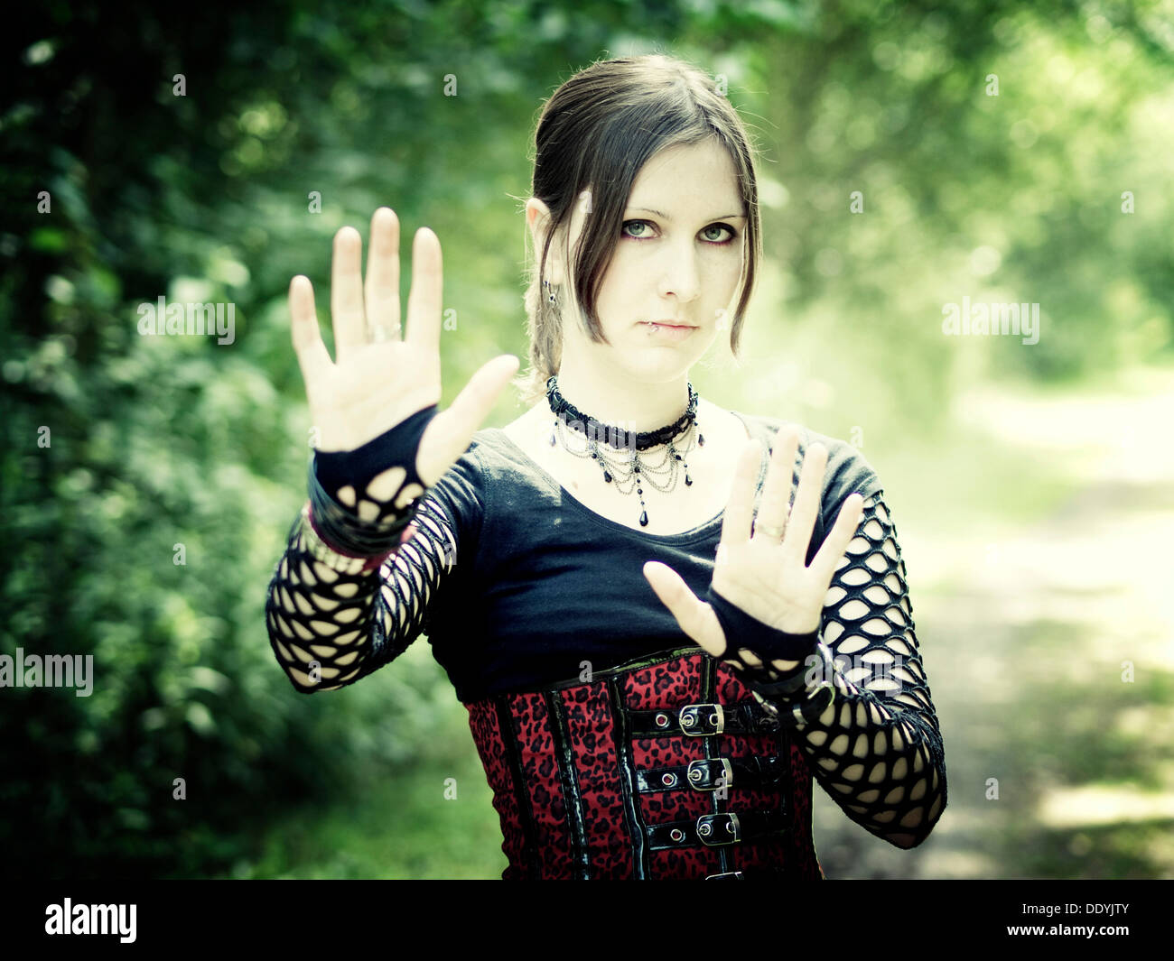 Woman gothic young dark haired hi-res stock photography and images - Alamy