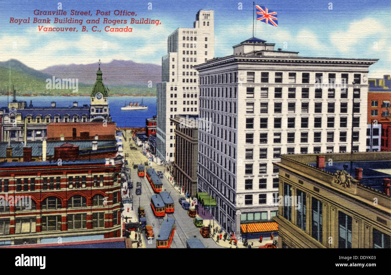 Granville Street, Vancouver, British Columbia, Canada, 1940. Artist ...