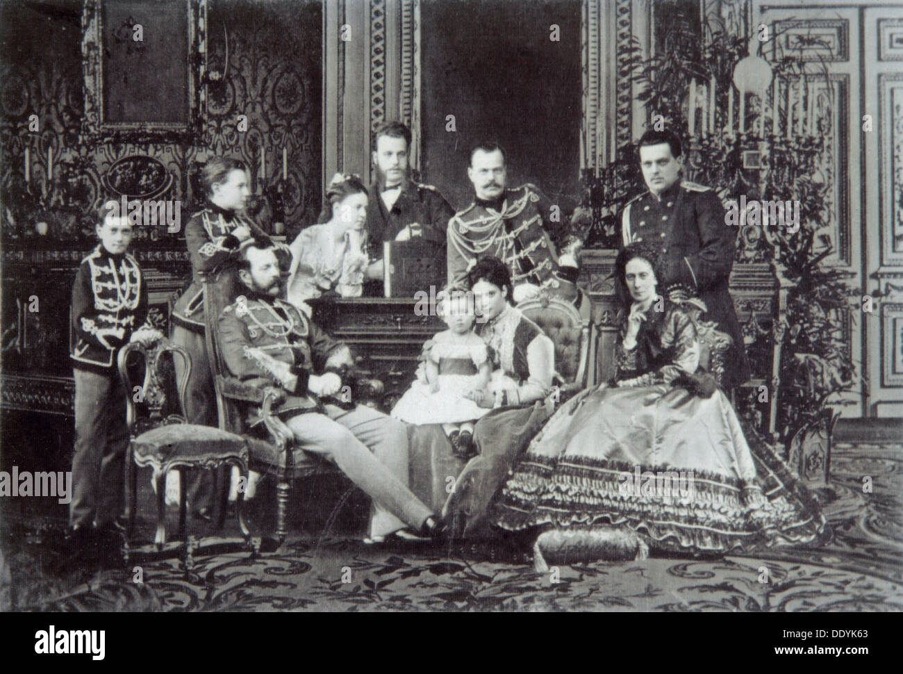 Family portrait of Tsar Alexander II of Russia, 1860s Stock Photo ...