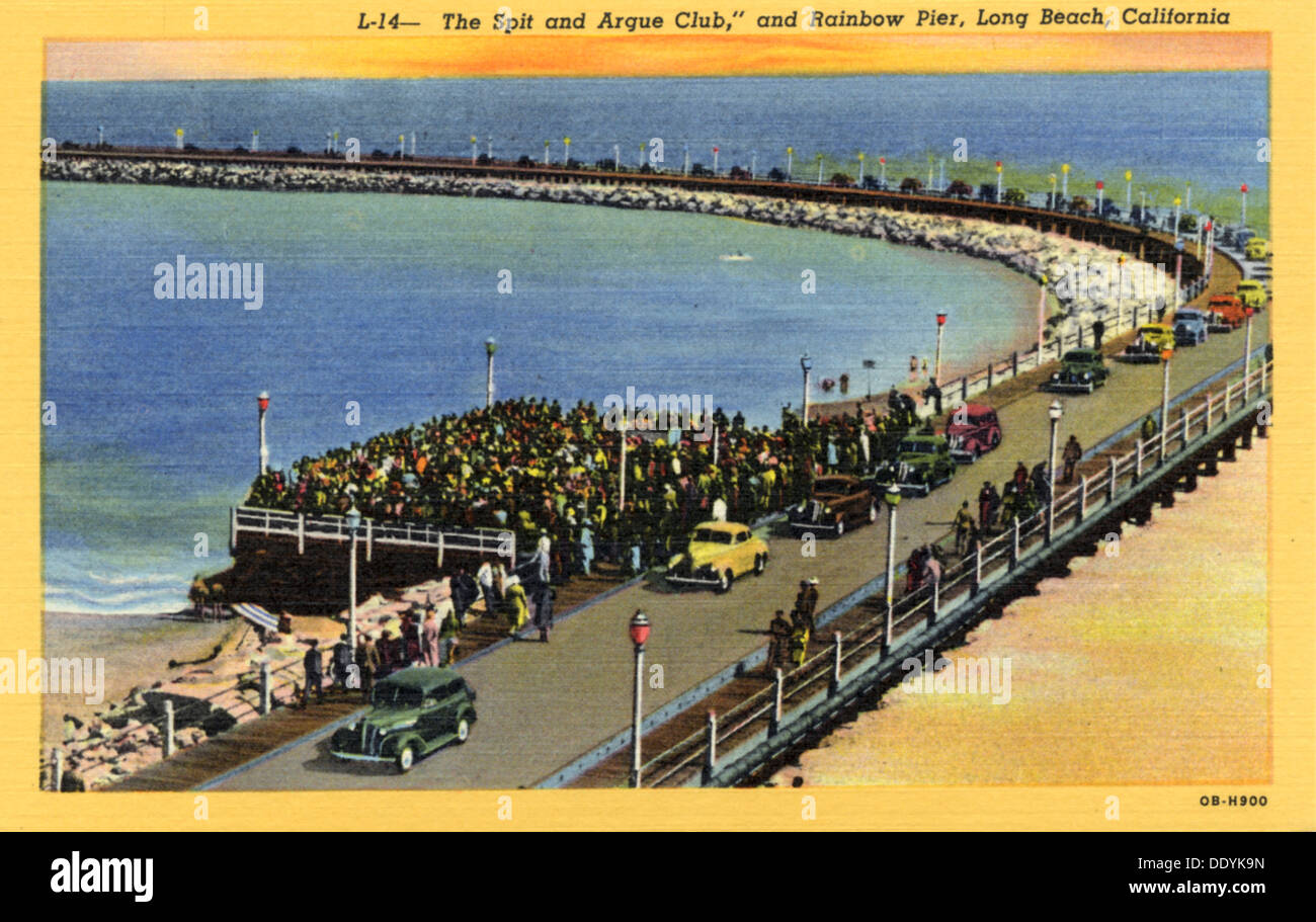 The Spit and Argue Club, and Rainbow Pier, Long Beach, California, USA ...