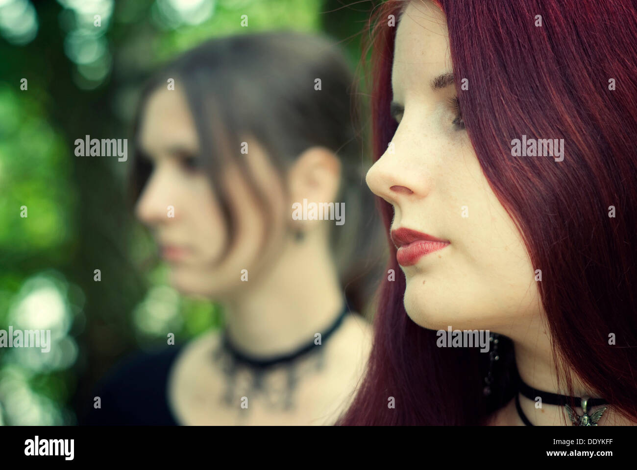 Young women with a serious face, Gothic, portrait Stock Photo - Alamy