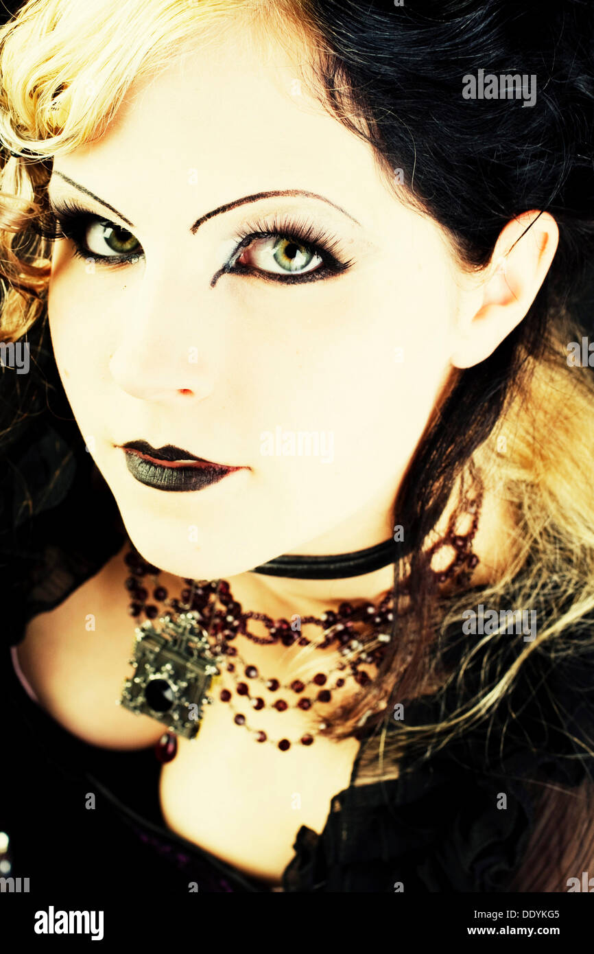 Woman with a serious face, Gothic, portrait Stock Photo - Alamy