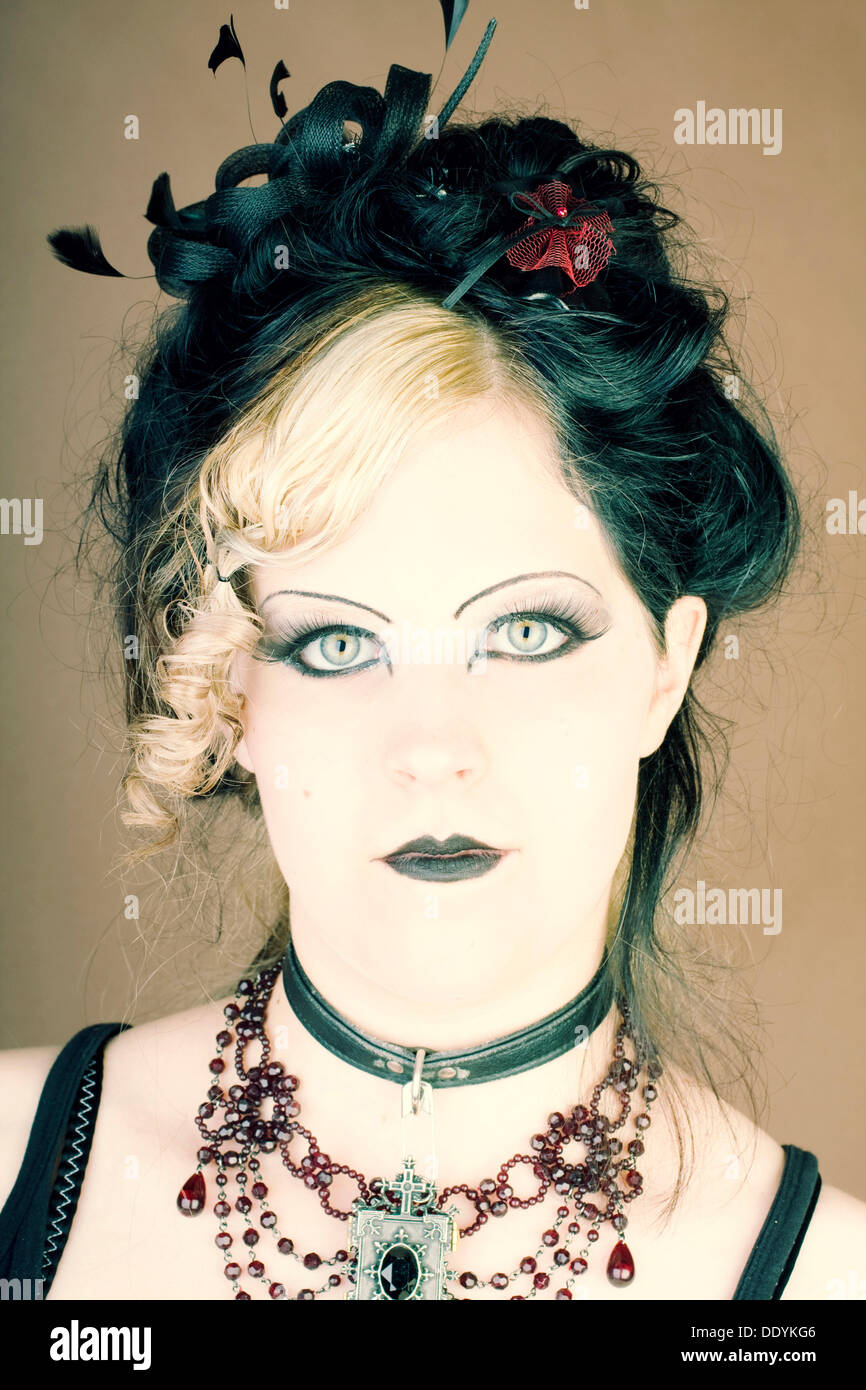 Woman with a serious face, Gothic, portrait Stock Photo - Alamy
