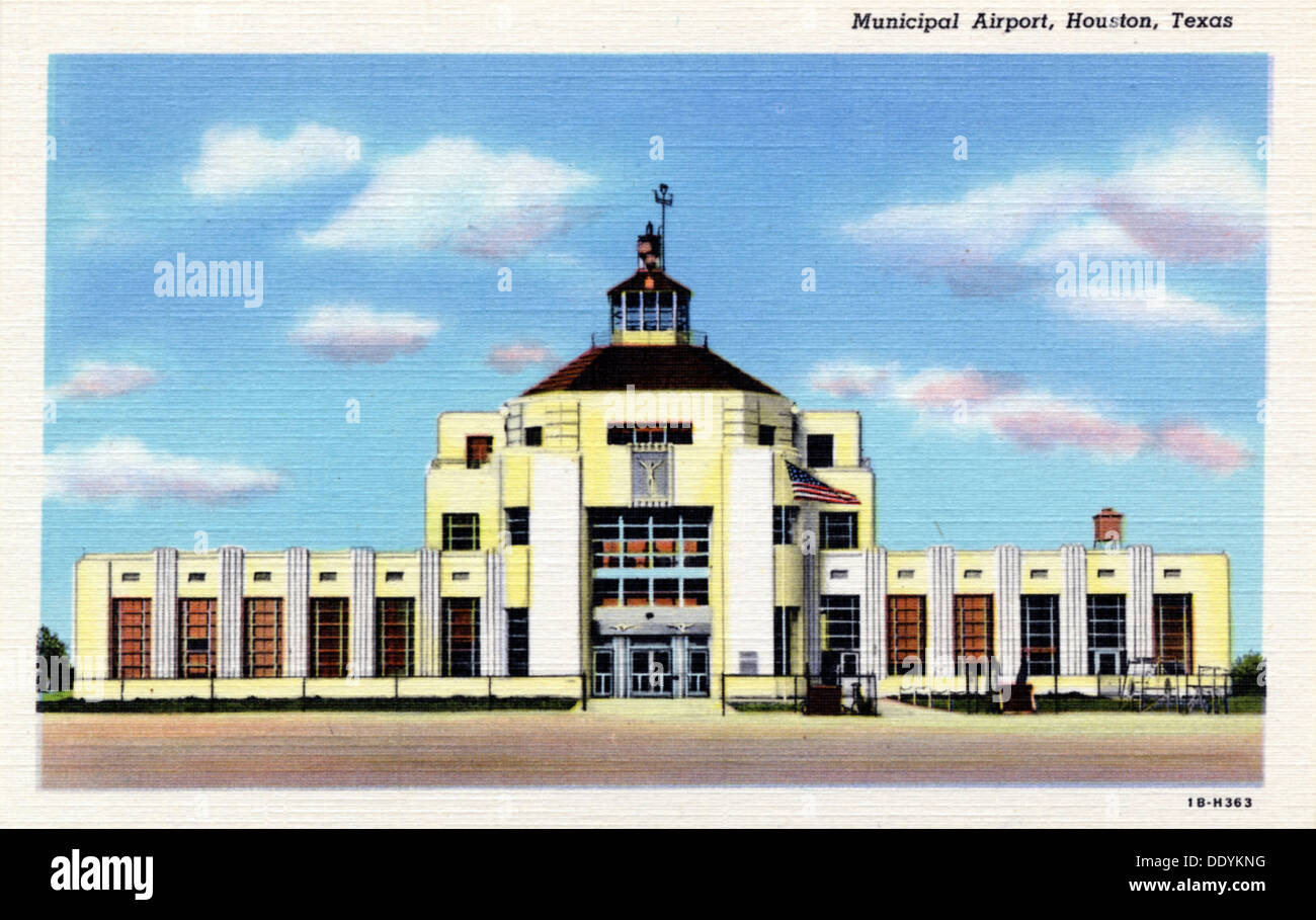 Art Deco style terminal building, Municipal Airport, Houston, Texas ...