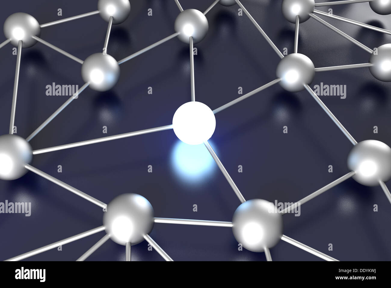 Activated network nodes. 3D rendered Illustration Stock Photo - Alamy