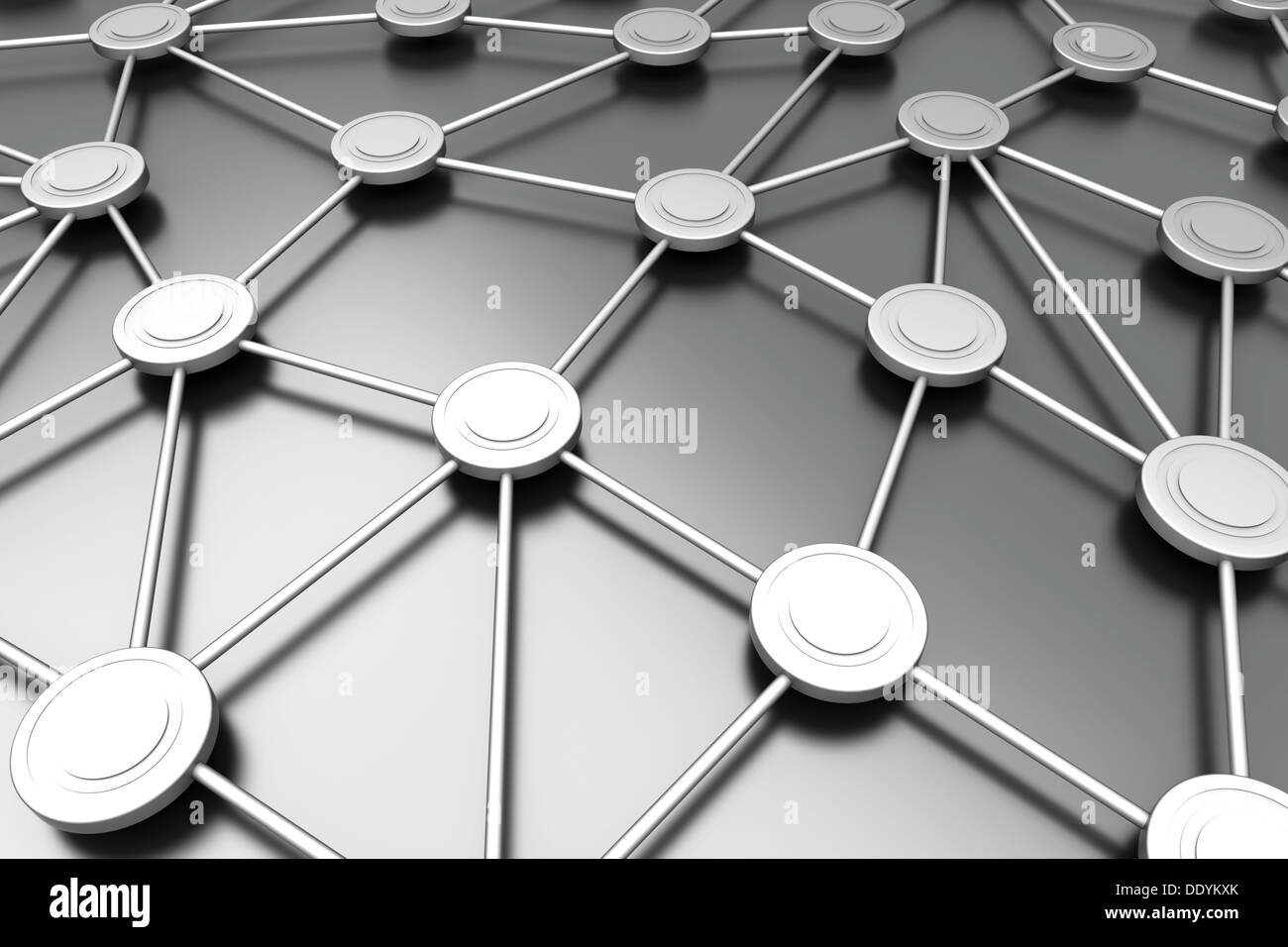 Activated network nodes. 3D rendered Illustration Stock Photo - Alamy