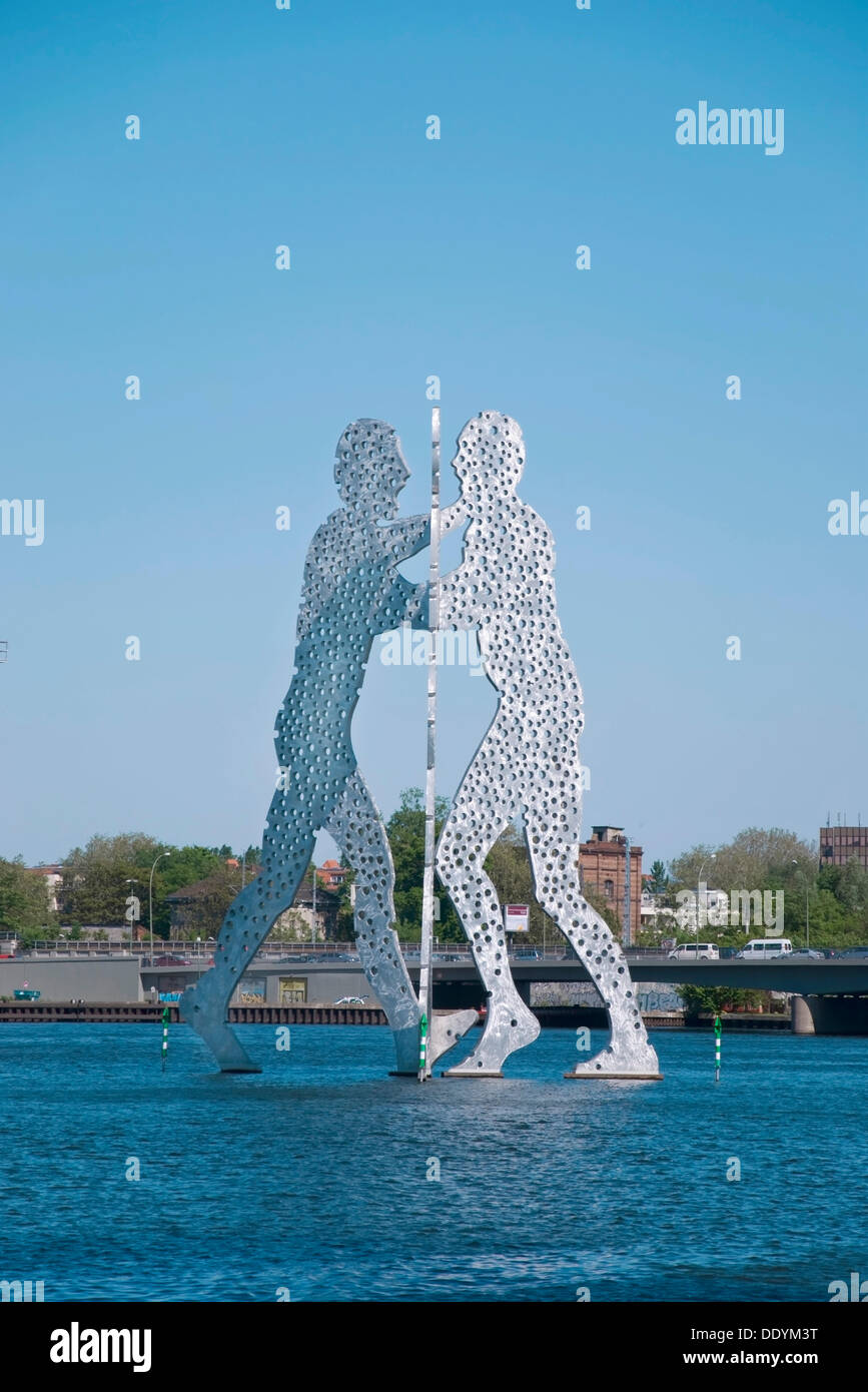 Molecule Men, sculpture, Lake Rummelsburg, Treptow, Berlin Stock Photo ...