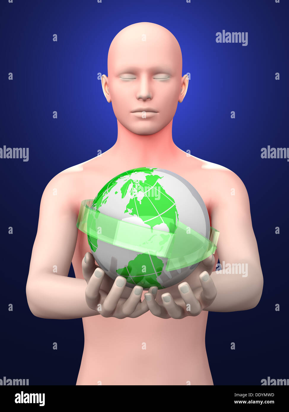 Holding the world in your hands. 3D rendered illustration Stock Photo ...