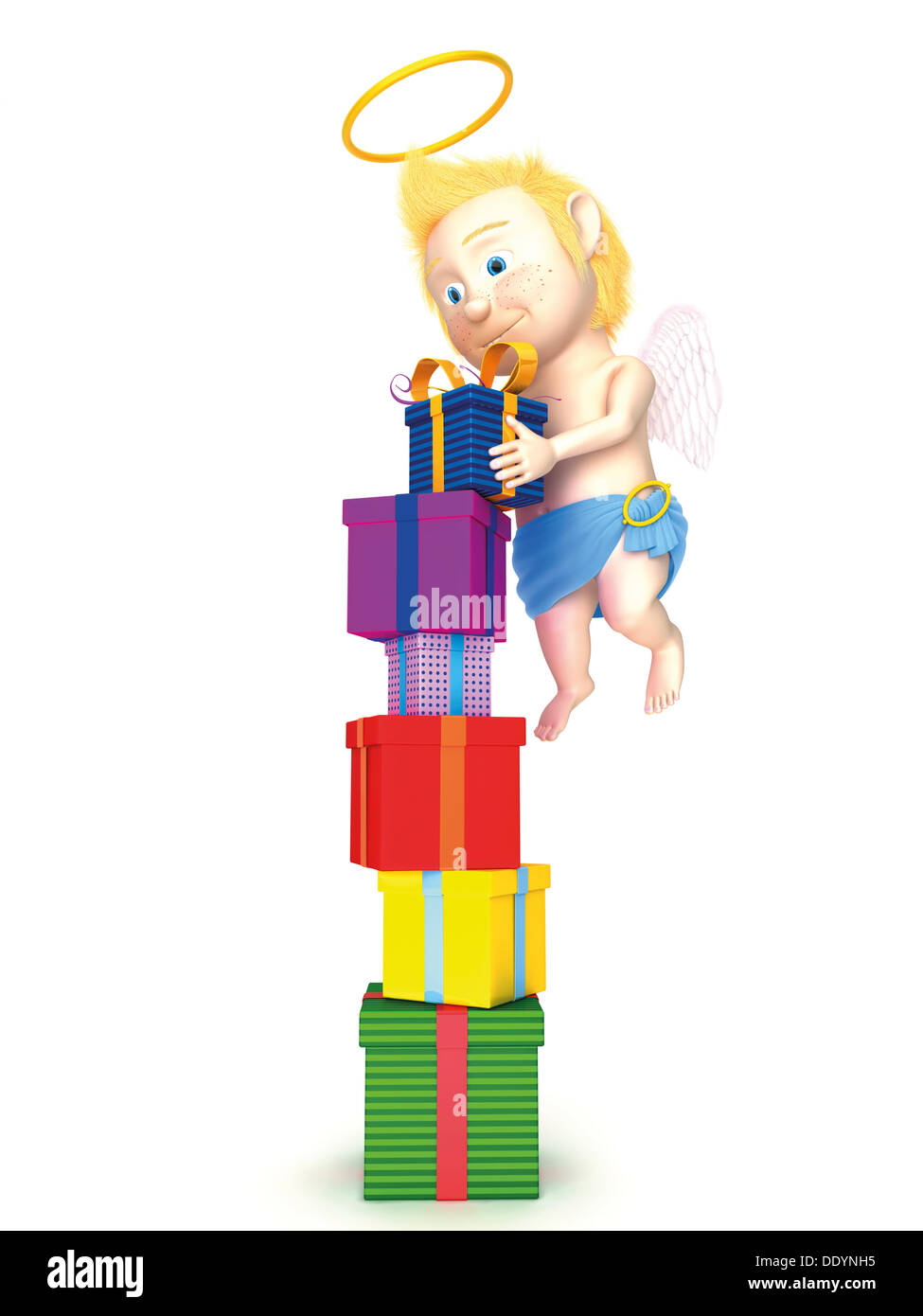 Angel stacking gifts Stock Photo - Alamy