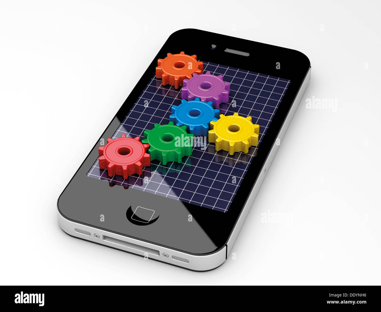 An IPhone with gear wheels Stock Photo - Alamy