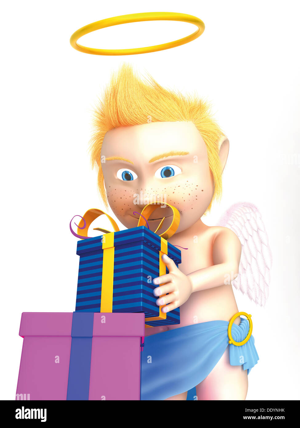 Angel stacking gifts Stock Photo - Alamy