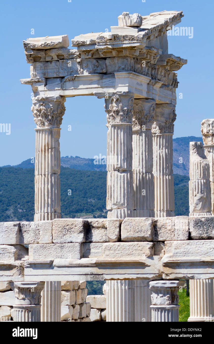 Trajan Temple in the ancient city of Pergamon, which today is the city ...