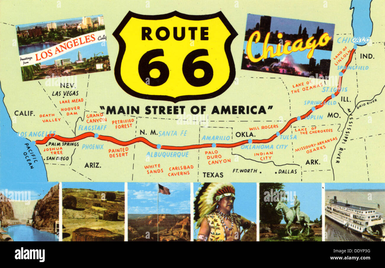 'Route 66, Main Street of America', 1964. Artist: Unknown Stock Photo ...