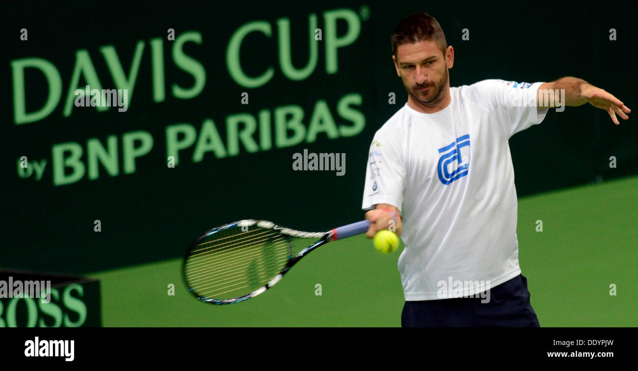 Prague, Czech Republic. 9th Sep, 2013. Czech tennis player Jan Hajek ...