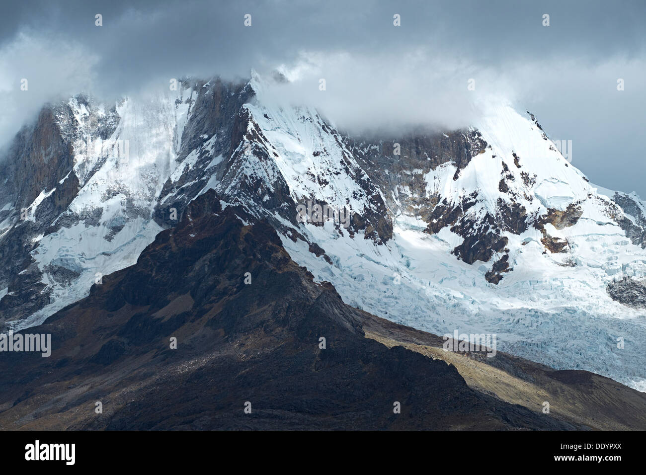 Storm Clouds over the summit of Huascaran in the Huascarán National ...