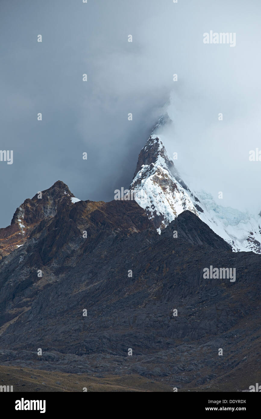 Storm Clouds over the summit of Huascaran in the Huascarán National ...