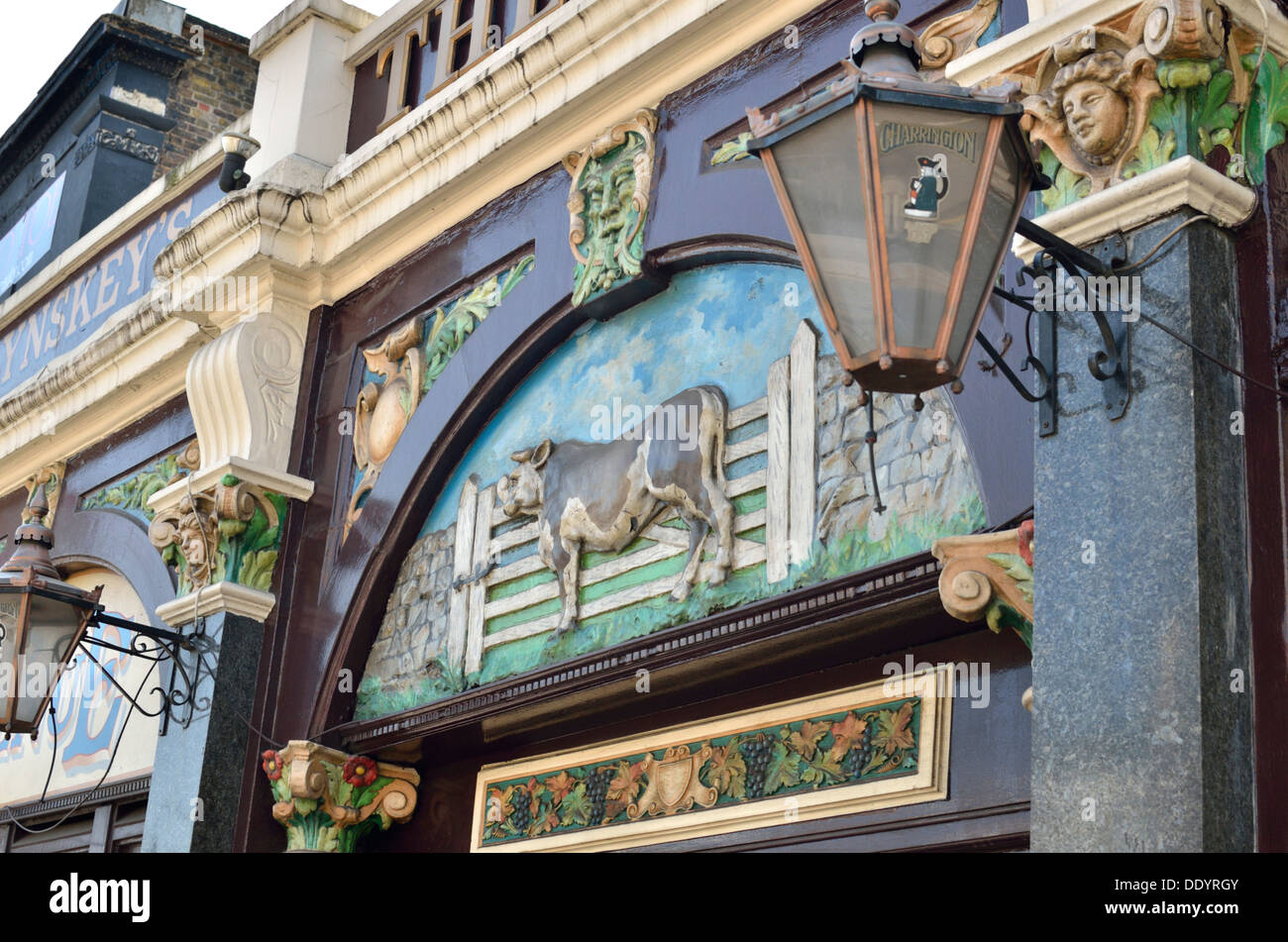 Bulll and Gate pub decorative exterior detail, Kentish Town, London, UK ...